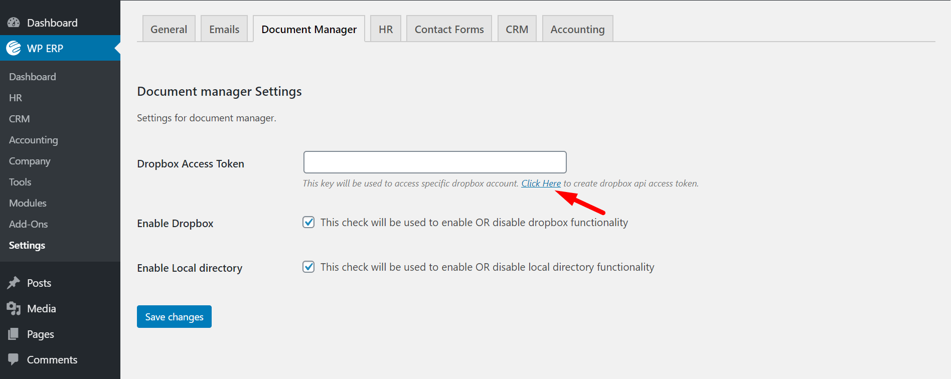 How to install & use WordPress Document Manager Feature for WP ERP
