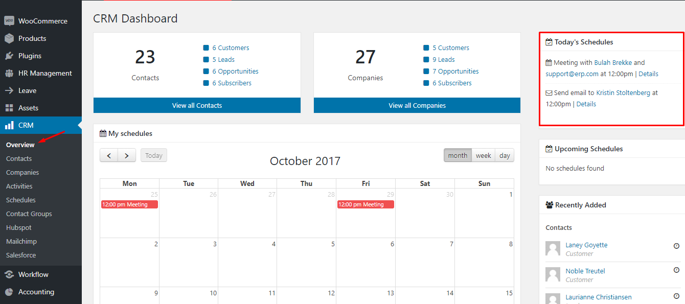 Today's Schedules