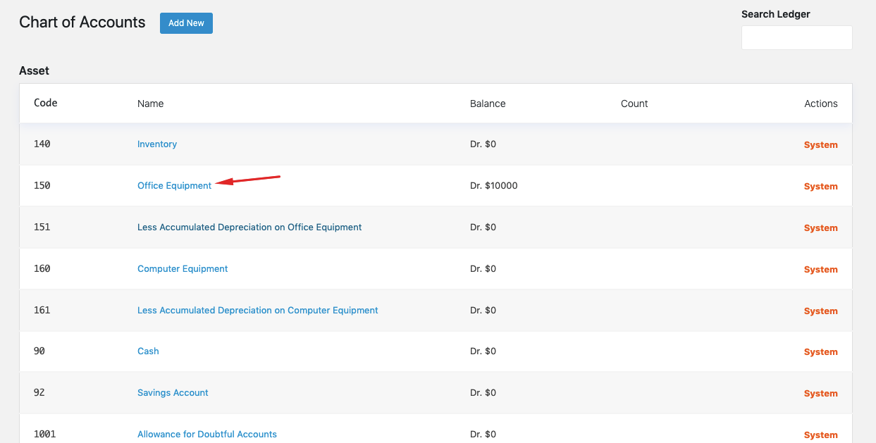 Chart of Accounts