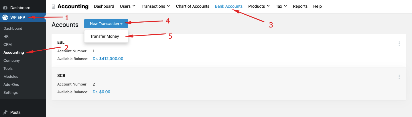 Transferring between Bank Accounts