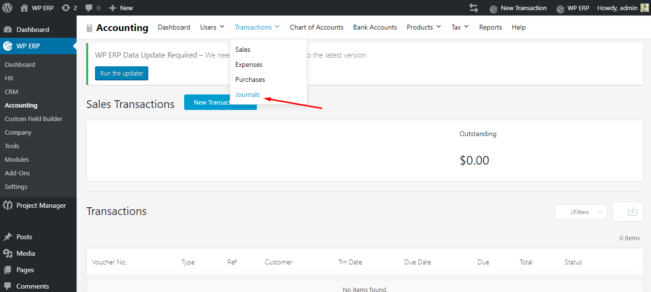 Manage your account with WP ERP Accounting Module | WP ERP