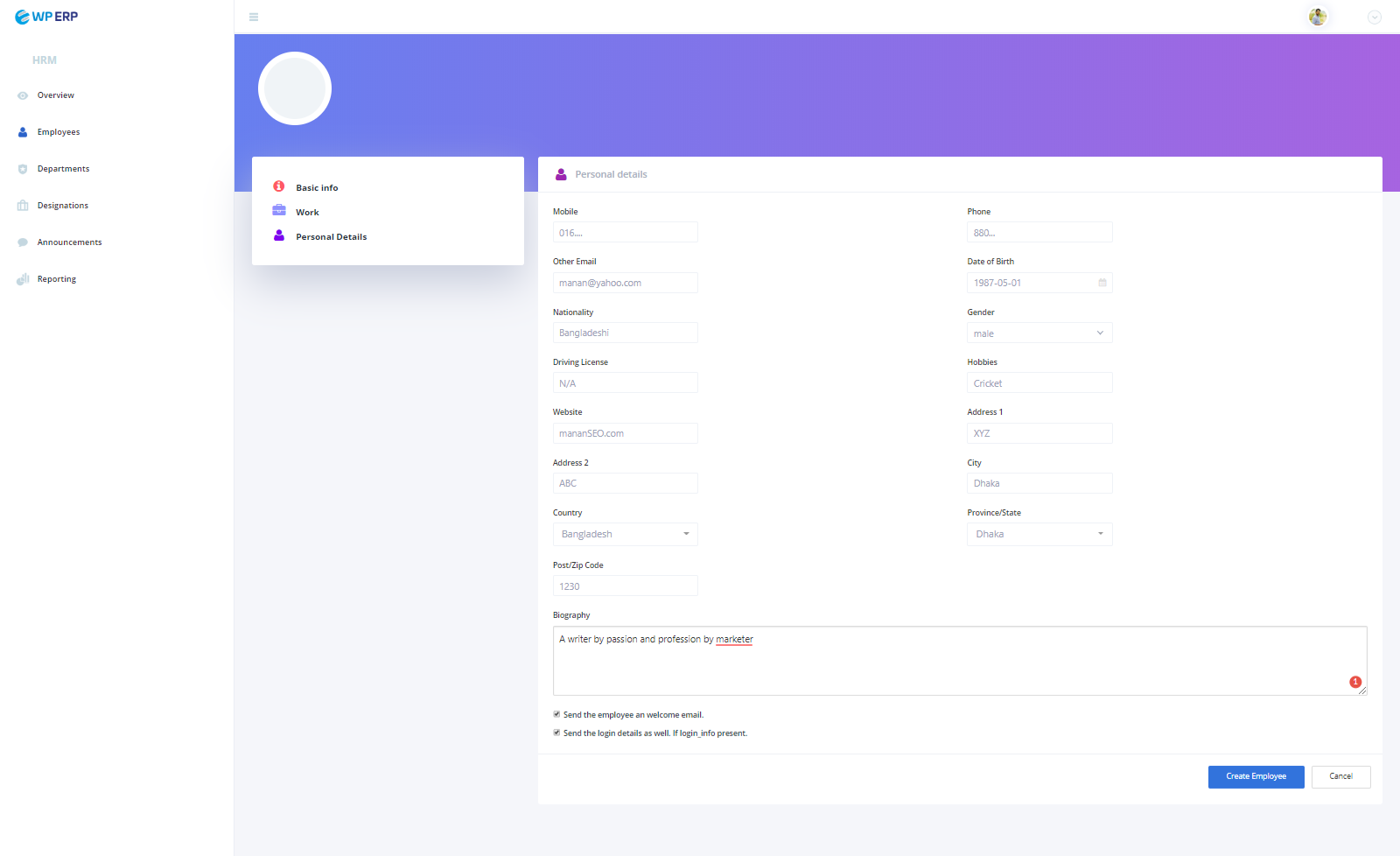 WordPress Employee management with WP ERP HRM | WordPress ERP