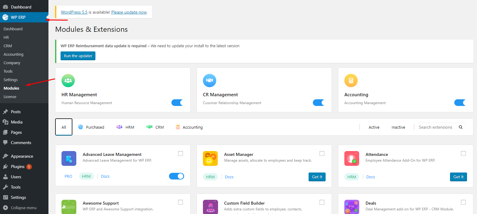 How To Activate & Deactivate WP ERP Premium Extensions