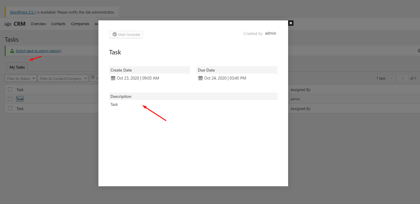 CRM Task Management - WP ERP
