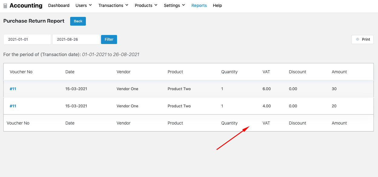 How To Report Purchase Return Report using WP ERP Accounting