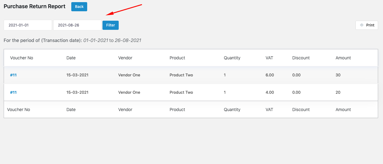 How To Report Purchase Return Report using WP ERP Accounting