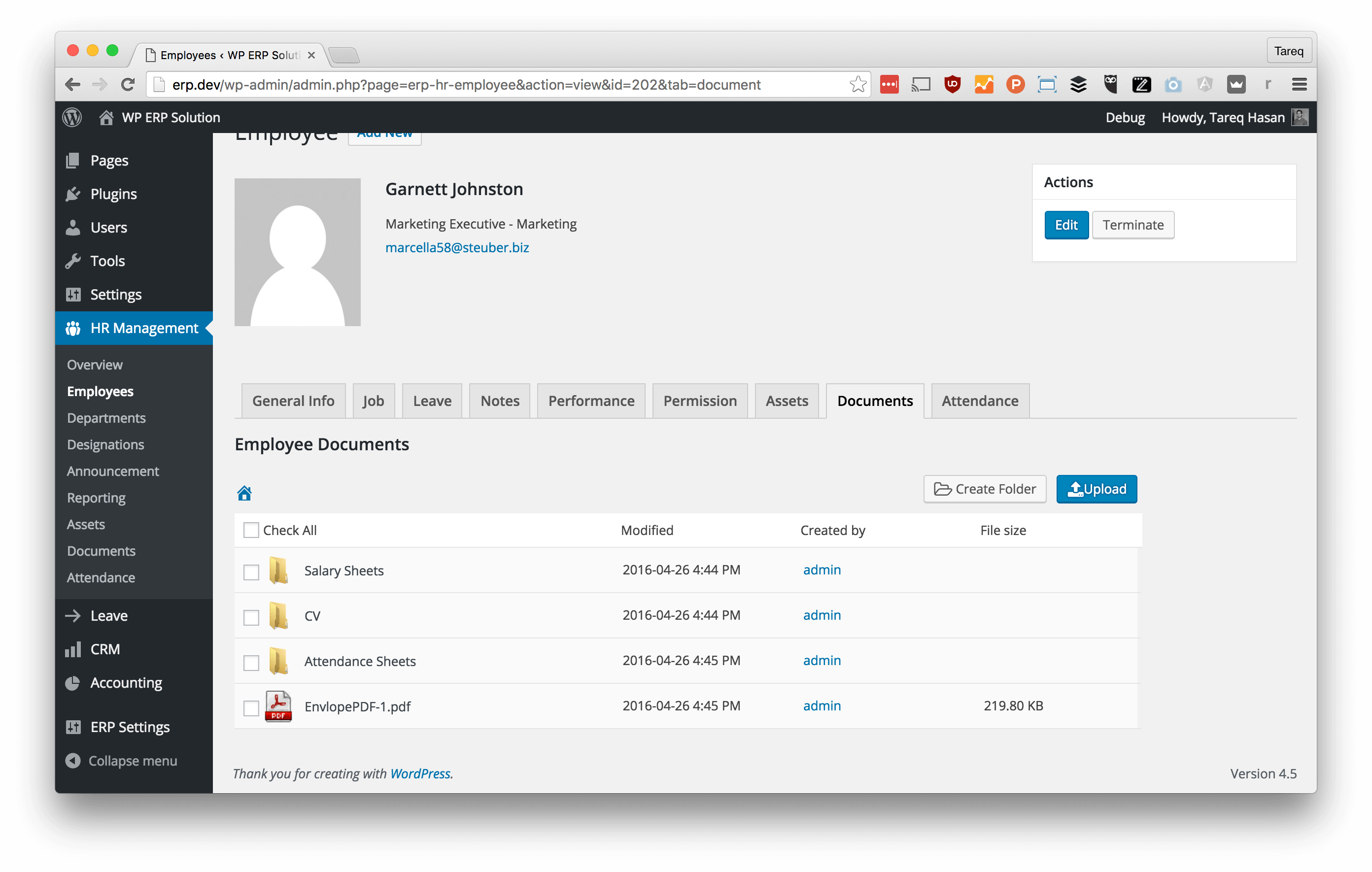 File Management System for HR Admin and Site Administrator