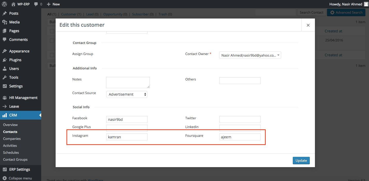 Add Extra Fields To Wp Erp Crm Hrm And Accounting User Profiles