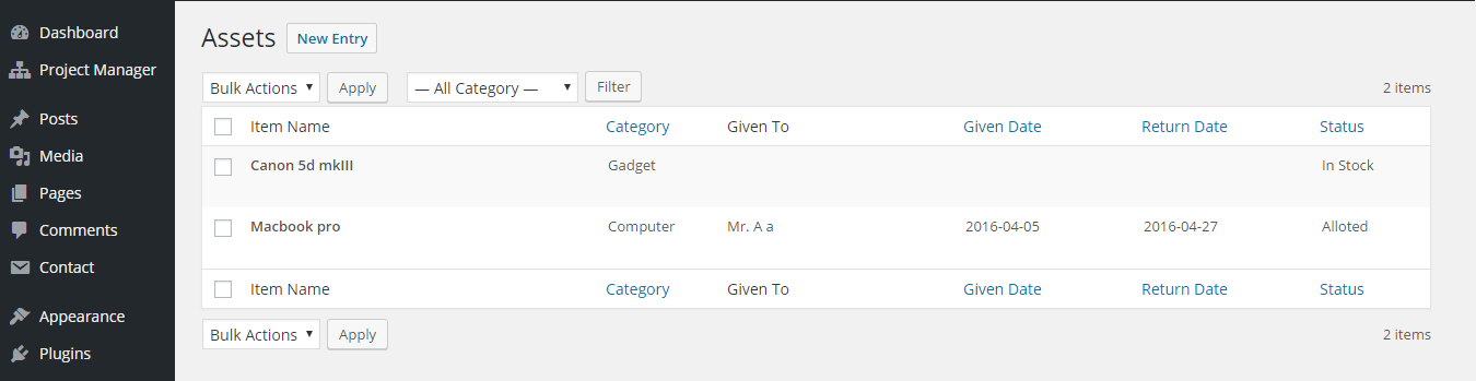 Office Asset Management System in WordPress - WP ERP